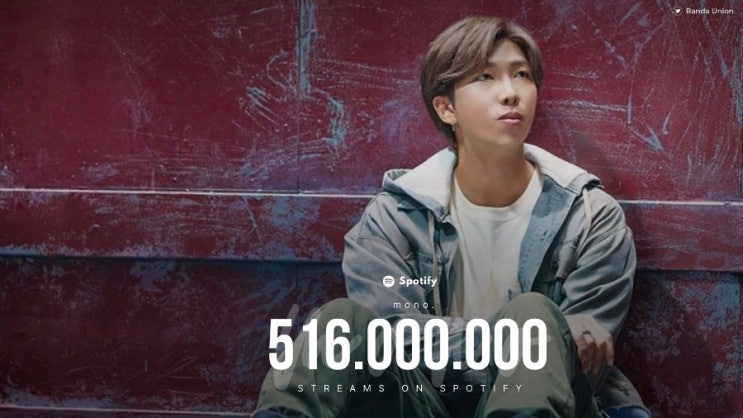 방탄소년단 RM "mono" 516M streams on Spotify : 네이버 블로그