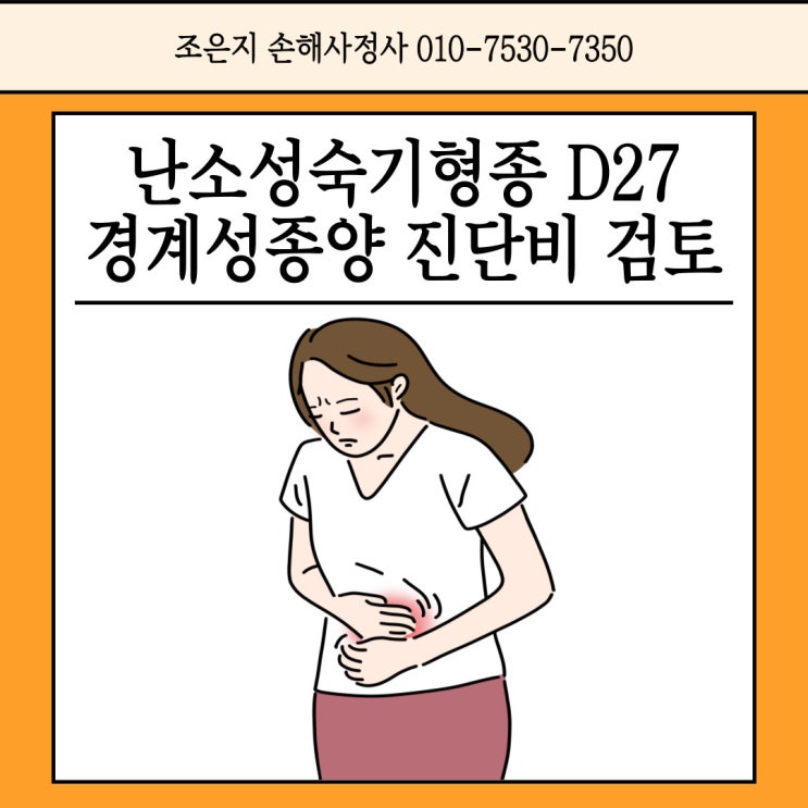 난소성숙기형종 D27 경계성종양진단비 검토 선행해야 네이버 블로그