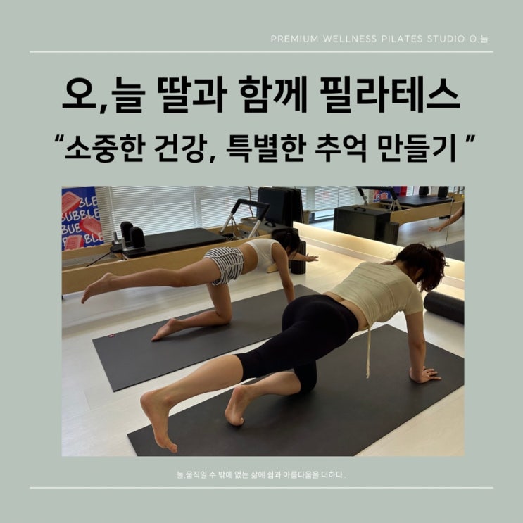 청주 물리치료사 강서동 필라테스 듀엣 레슨 딸 등 좀 펴 엄마 뱃속에 동생 있어 주말 오전 딸과 함께 필라테스