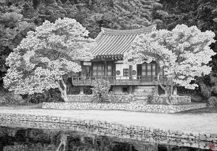 [펜드로잉 작품] 안동 체화정 Sold Out 네이버 블로그