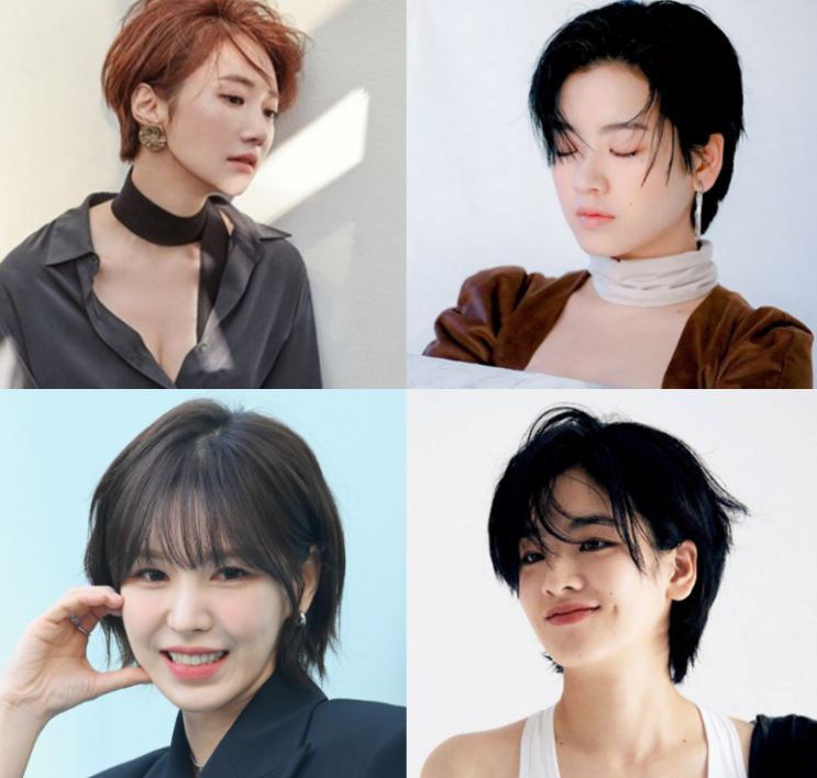 머리숱 없는 여자 짧은 숏컷 스타일웬디 이주영 마현이 고준희 머리 네이버 블로그