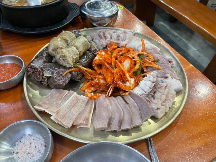 송파 가락시장역 순대국 맛집 함경도찹쌀순대 순대와 양파무침 도른맛 네이버 블로그