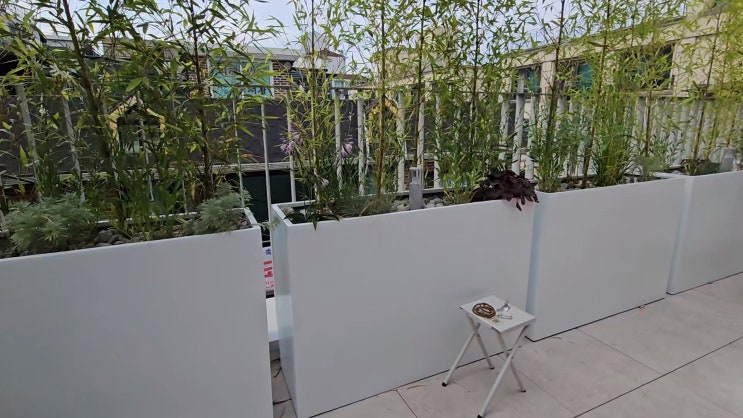 테라스 가림막 셀프시공 "화이트대형화분" FRP플랜트박스 직사각형추천 라앤리가든팟 : 네이버 블로그