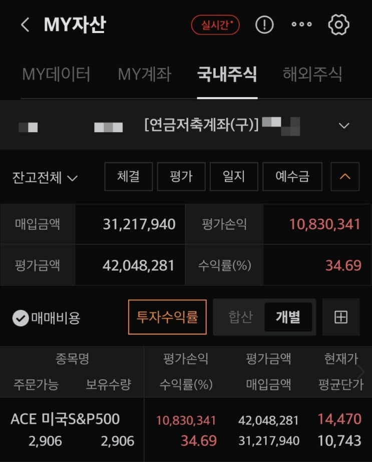 연금저축펀드. ACE미국S&P500 ETF 2023년 6월은 수익률 : 네이버 블로그