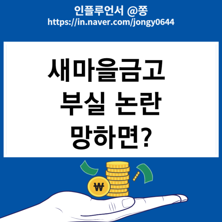 새마을금고 부실 논란 왜 파산 우려 지점 확인방법 채무조정 예금자보호 뱅크런 뜻 네이버 블로그