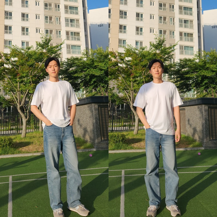 베이직하우스 에센셜 기본 반팔 티셔츠 사이즈 추천 깔끔한 여름 코디 완성 네이버 블로그