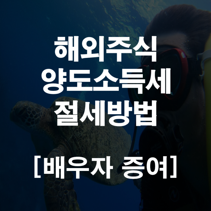 해외주식 양도소득세 절세방법 배우자 증여 네이버 블로그