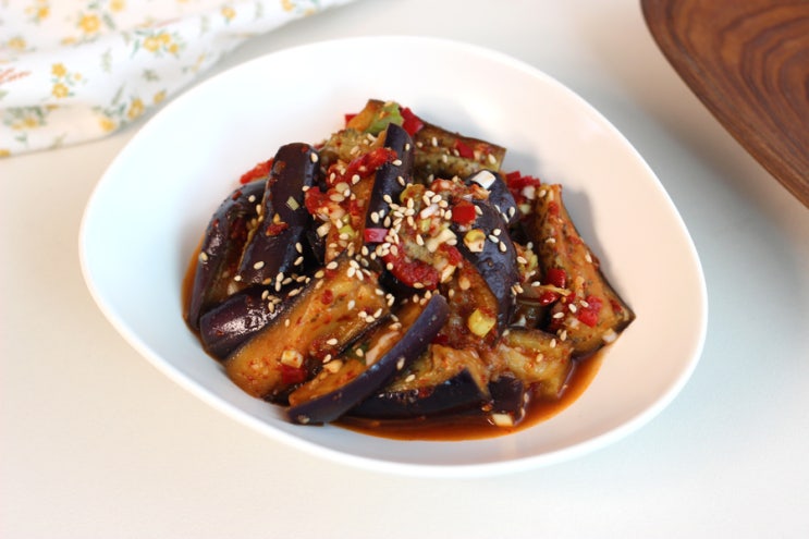 여름반찬 가지찜무침 찌는시간 부드러운 가지나물무침 네이버 블로그