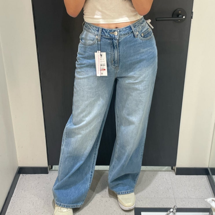 20대 여자 데일리 코디 미쏘 코엑스 매장 슈퍼세일 와이드팬츠 카고바지 청바지 롱 데님 스커트 추천 네이버 블로그