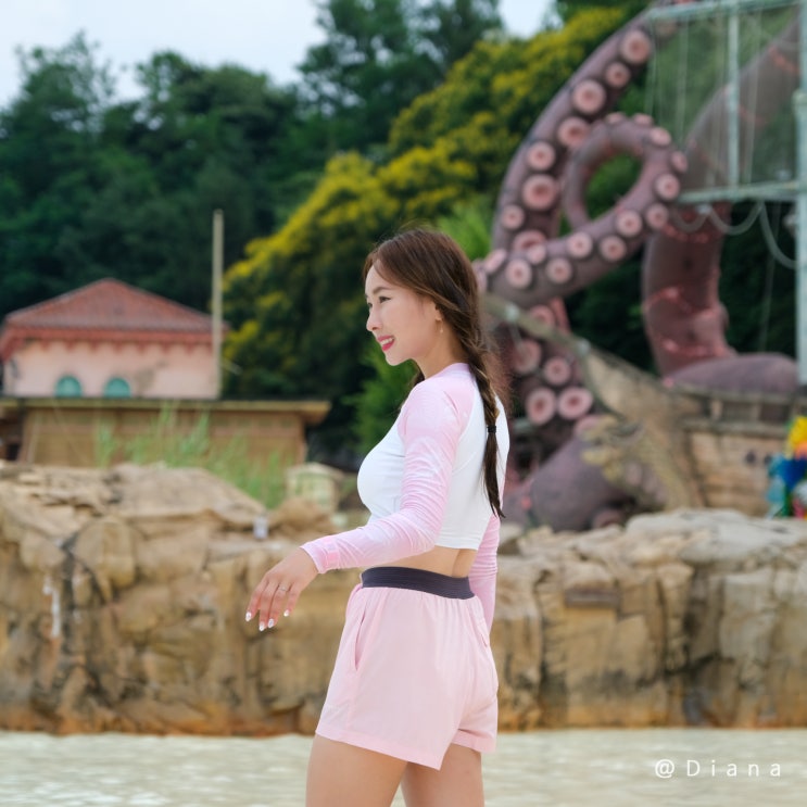 수영복 브랜드 디스커버리 여성 크롭 래쉬가드 And 보드숏 세트 여름 캐비 패션으로 추천 네이버 블로그