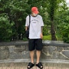 남자 볼캡 데님 카고팬츠 데이비드 앳 세븐 반바지 코디 여름 데일리룩 네이버 블로그