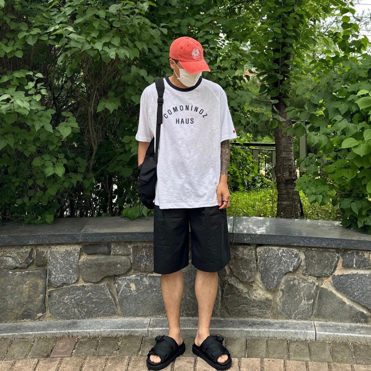 남자 볼캡 데님 카고팬츠 데이비드 앳 세븐 반바지 코디 여름 데일리룩 네이버 블로그