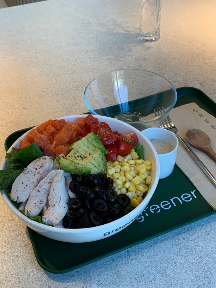 다산 샐러드 맛집 그리너 다산법원점 연어and아보카도 샐러드 그릭요거트 네이버 블로그