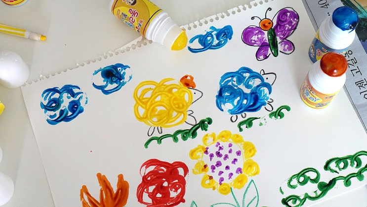 7살6살 아이 집콕놀이 돌리돌리볼물감 유아 도트 물감놀이 네이버 블로그