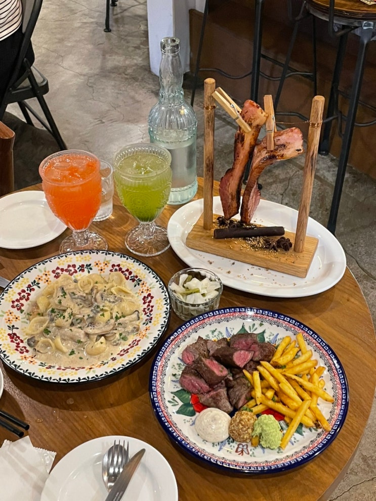 연남동파스타맛집 디어리스트 연남 스테이크 파스타 통베이컨 세트 추천 네이버 블로그
