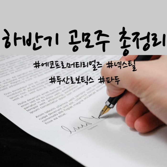 하반기 주목할만한 공모주 총정리에코프로머티리얼즈 두산로보틱스 파두 넥스틸 네이버 블로그