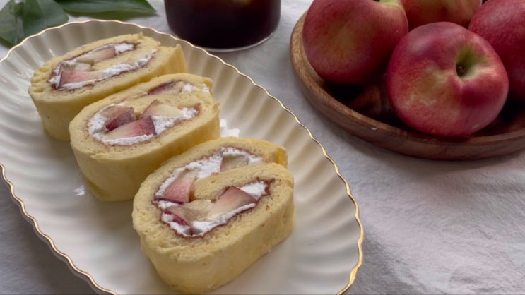 롤케이크 만들기 :) 복숭아 롤케이크 레시피 : 네이버 블로그