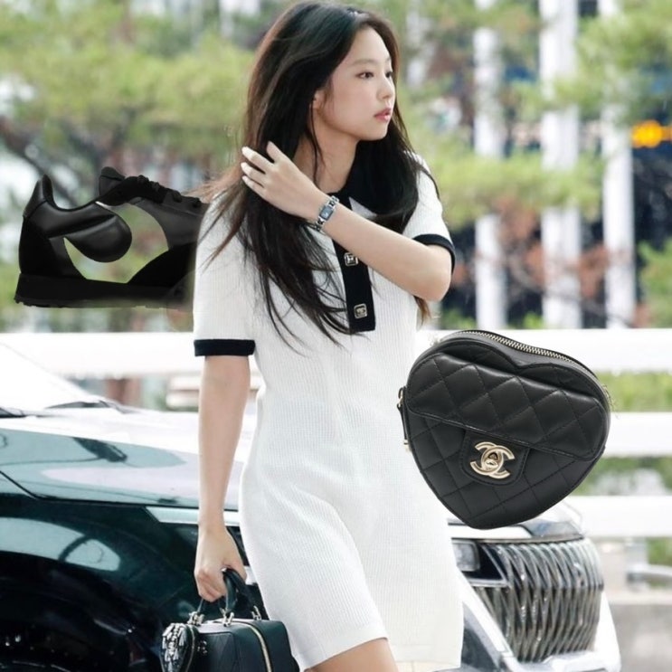 머리숱부자 제니 패션 샤넬 하트가방 운동화 원피스 사복정보 핸드백 마린세르 네이버 블로그
