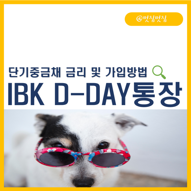 IBK기업은행 IBK D-Day통장(단기중금채)금리 및 가입방법 : 네이버 블로그