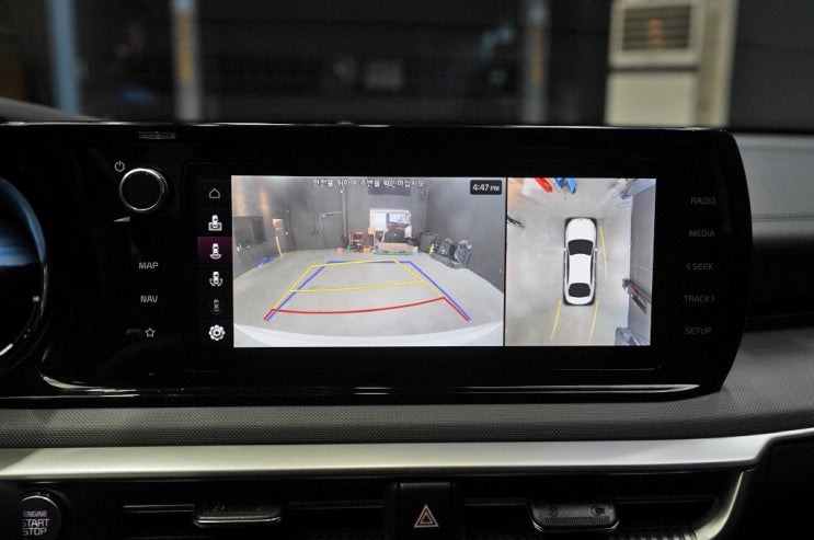 K5 DL3 어라운드뷰 (순정), 후측방모니터 + HUD 헤드업디스플레이 시공 : 네이버 블로그