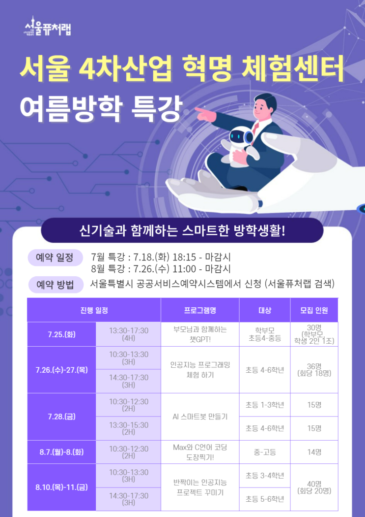 서울퓨처랩 여름방학 특강 안내 7월 네이버 블로그