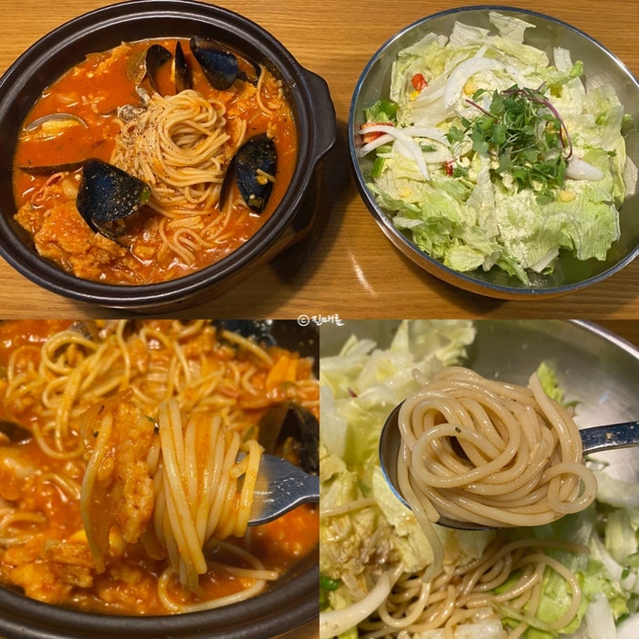 파스타부오노 천안 두정점 메뉴 샐러드 파스타 뚝배기 누룽지 해물 스파게티 네이버 블로그