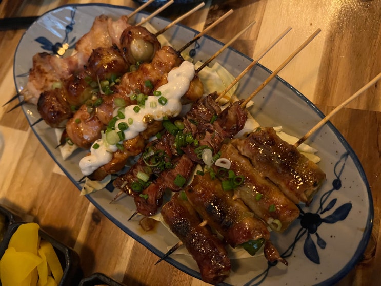 영업종료맛집일기군산 수송동 꼬치전문점 텐텐나가사끼짬뽕 수제꼬치 타코와사비 고로케 모찌리도우 5종 세트모듬에