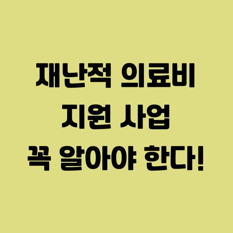 재난적 의료비 지원 사업 조건 신청 기간 준비 서류 네이버 블로그