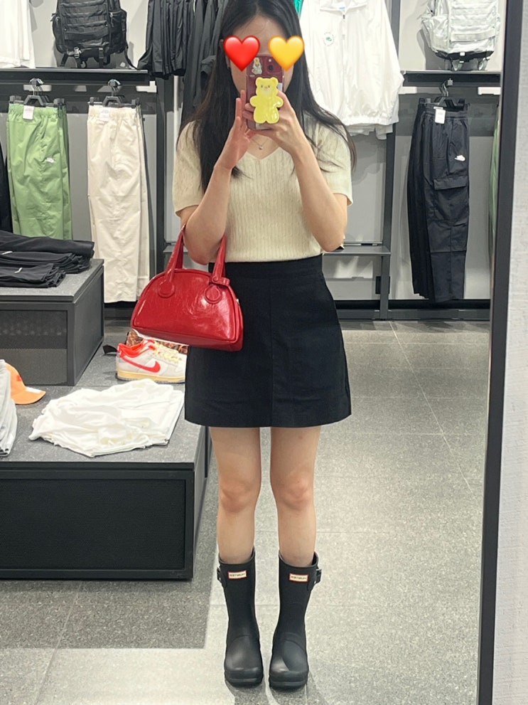 152cm 키작녀 헌터 오리지널 숏 UK3 착용 후기(225~230) : 네이버 블로그