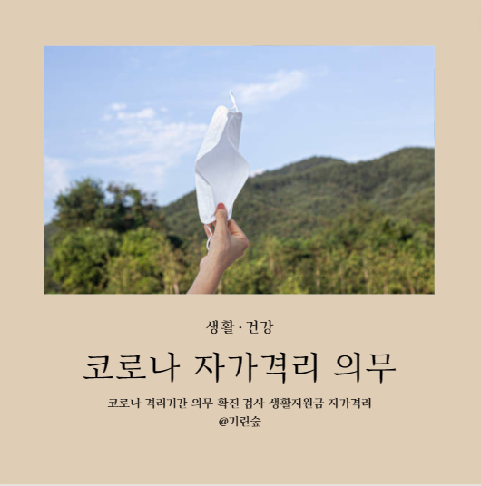 코로나 격리기간 증상 확진 검사 생활지원금 자가격리 의무 해제 알아보기 네이버 블로그
