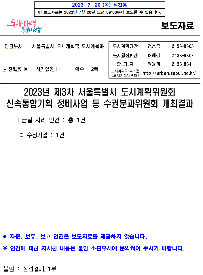 2023년 제3차 서울특별시 도시계획위원회 신속통합기획 정비사업 등 수권분과위원회 개최결과 네이버 블로그