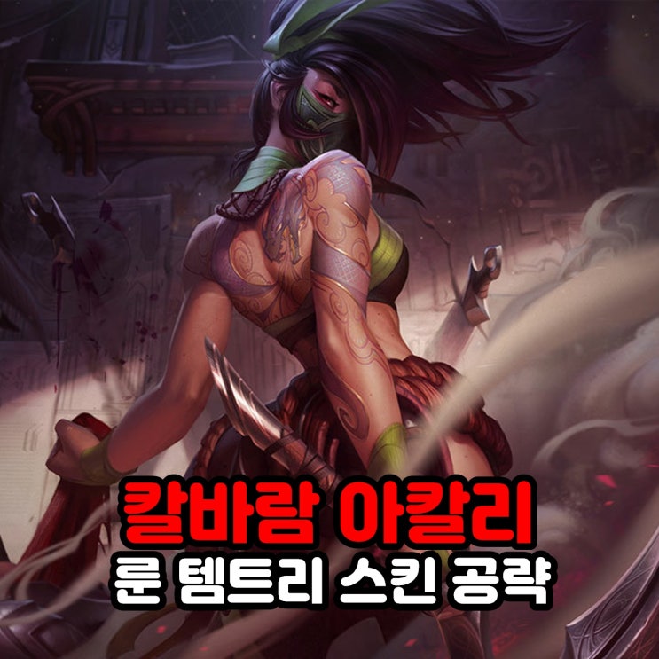 칼바람 아칼리 룬 템트리 스킨 리그오브레전드 롤 공략 네이버 블로그