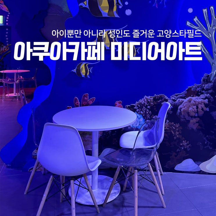 카페아쿠아 미디어아트 고양스타필드 수족관카페 주말이용 후기 오픈런 추천 닥터피쉬 먹이체험 고양 아이와 가볼만한