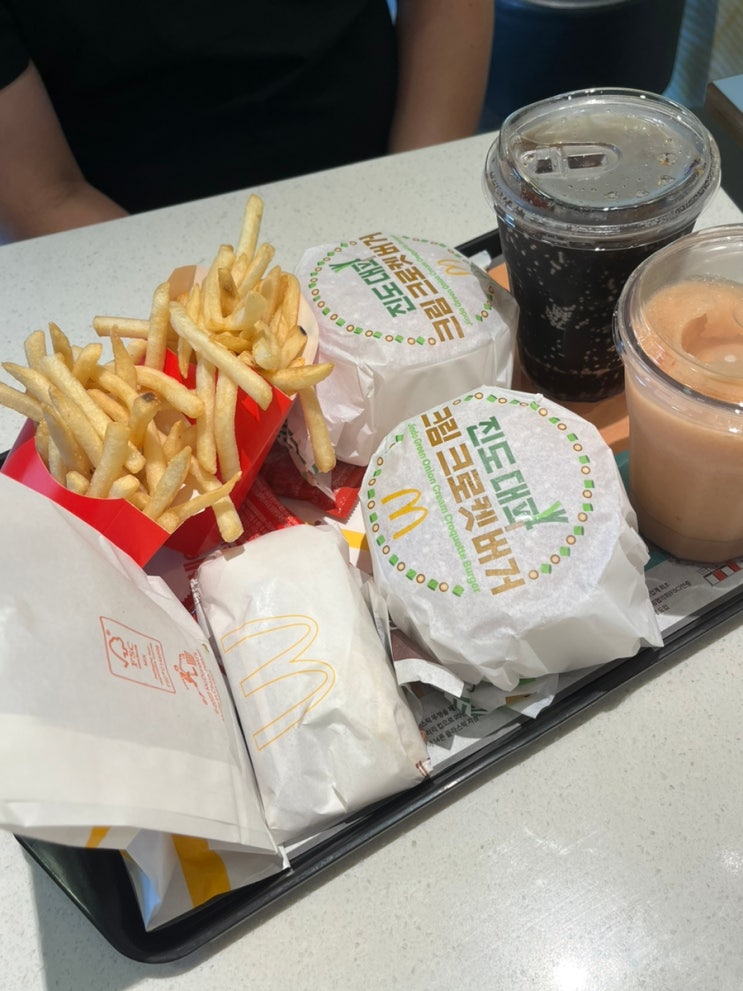 맥도날드 신상 털기 진도 대파 크림 크로켓 버거 케이준 비프 스낵랩 맥윙 자두 천도복숭아 칠러 네이버 블로그