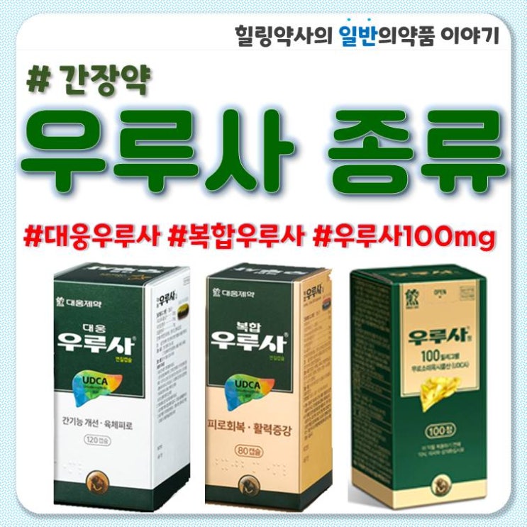 대웅 우루사 효능 효과 성분 Udca 대웅우루사 복합우루사 우루사100mg 비교 차이점 네이버 블로그