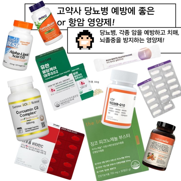 고약사 당뇨병 각종 암 예방하는 영양제 추천 정보 W 알파리포산 여주 추출물 리포좀 비타민c 피크노제놀 글루타치온