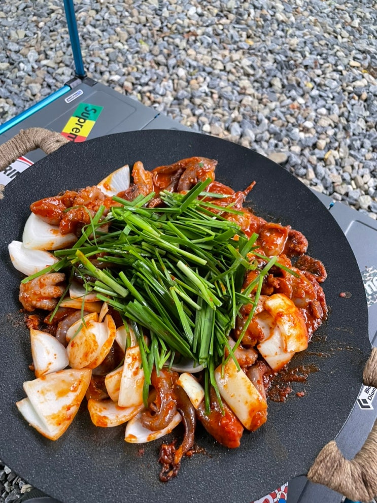 캠핑음식 캠핑요리된장찌개 쭈꾸미볶음 미나리삼겹살 생선구이 네이버 블로그