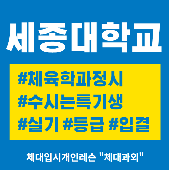 세종대학교 체육학과 정시 등급 실기 수시 입결 네이버 블로그
