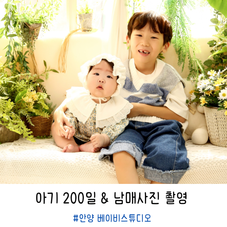 아기 사진관 안양 베베숲 베이비스튜디오 200일 촬영 남매사진 후기 네이버 블로그
