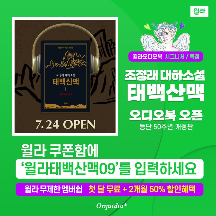 🎧 윌라 오디오북 조정래 태백산맥 독점오픈 베스트셀러 오디오북 추천 Ft 신규회원 스폐셜 쿠폰 이벤트 네이버 블로그