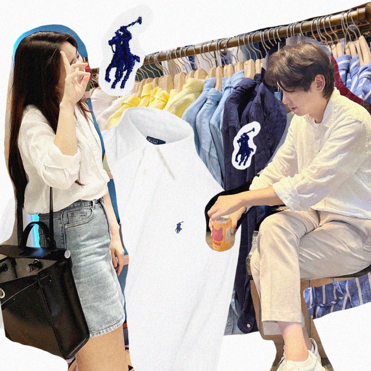 폴로 린넨셔츠 화이트 커플 시밀러룩 (남성, 여성 사이즈팁) : 네이버 블로그
