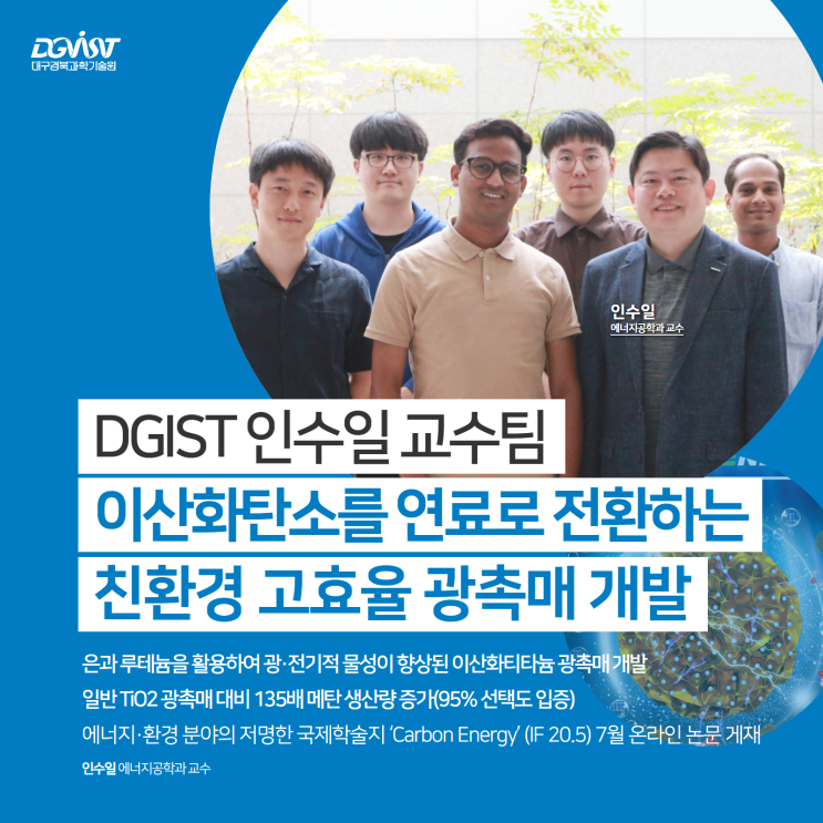 DGIST 인수일 교수팀. 공기 중 이산화탄소를 연료로 전환하는 친환경 고효율 광촉매 개발 : 네이버 블로그
