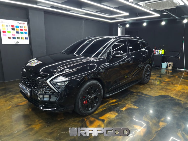 스포티지 NQ5 부분랩핑 3M(2080) 리어범퍼하단크롬 및 디퓨저, 사이드스탭(무광블랙) 시공 : 네이버 블로그