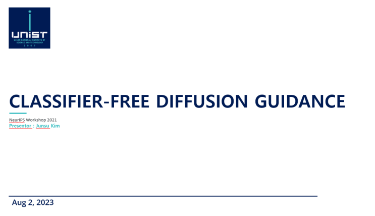 Classifier-Free Diffusion Guidance(영상 O) : 네이버 블로그