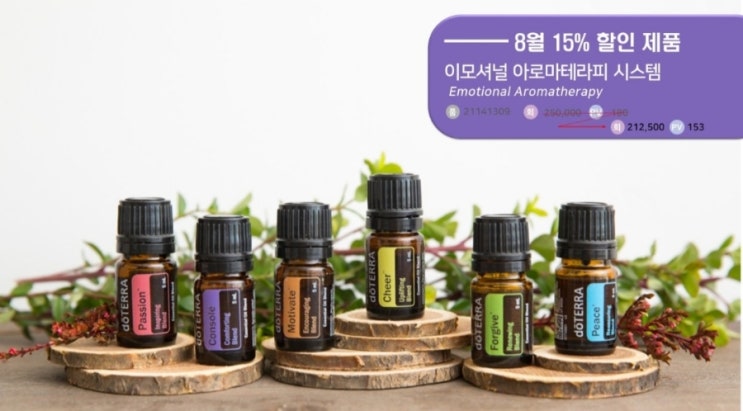 연예인 오일 감정오일 도테라 이모셔널 아로마 테라피 시스템 조금 더 저렴하게 구입하는 방법feat 8월 도테라 프로모션