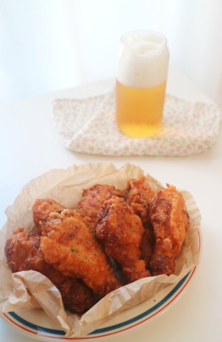 후라이드 치킨 만들기 오뚜기 치킨튀김가루 튀김 기름 재사용 : 네이버 블로그