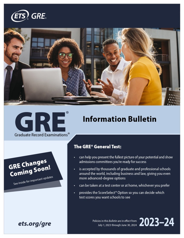 GRE Information Bulletin 2023-24 업데이트; GRE 시험 관련한 모든 궁금증 해소! : 네이버 블로그