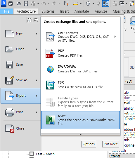 나비스웍(Navisworks)에서 nwc 파일 내보내기 : 네이버 블로그