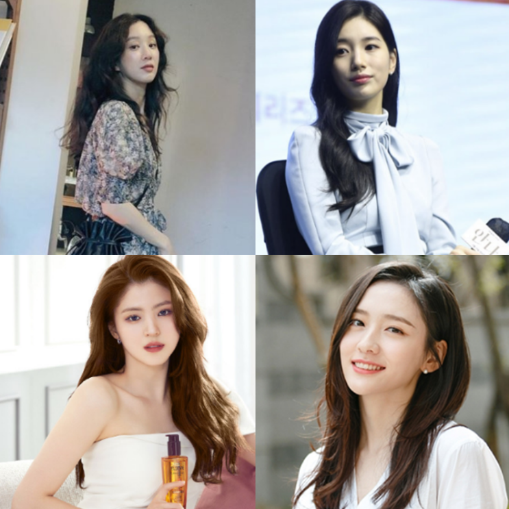 앞머리 없는 긴머리 연예인려원 수지 여다경 한소희 박지현 머리스타일 네이버 블로그