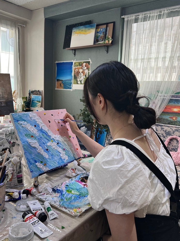 경기안산중앙역 화실 다희미술공간 백드롭페인팅으로 그림실력 뽐내기 취미미술 원데이클래스 추천 네이버 블로그